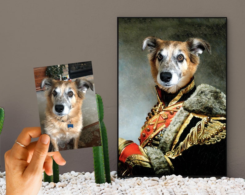 Custom Pet Soldier Portrait Custom Dog Portrait Pet - Etsy