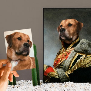Custom Pet Soldier Portrait, Custom Dog Portrait, Pet Portraits, Pet ...