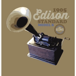 Spin Alley "the Icons" Edison Standard Model B Phonograph Poster - Etsy
