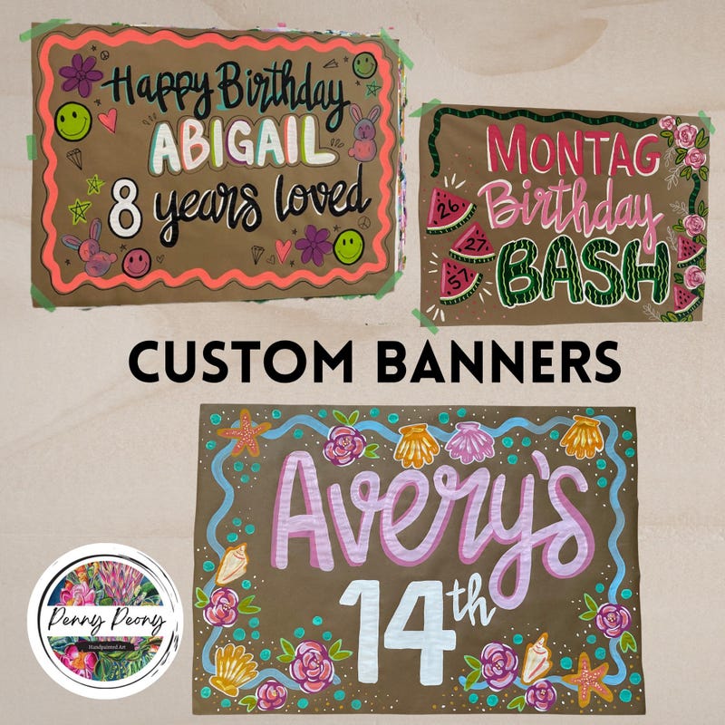 Painted Brown Paper Signs - Etsy