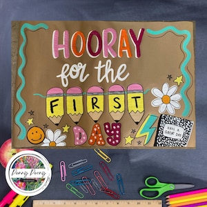 Back to School Classroom Decor Banner, Hand Painted Paper Banner ...