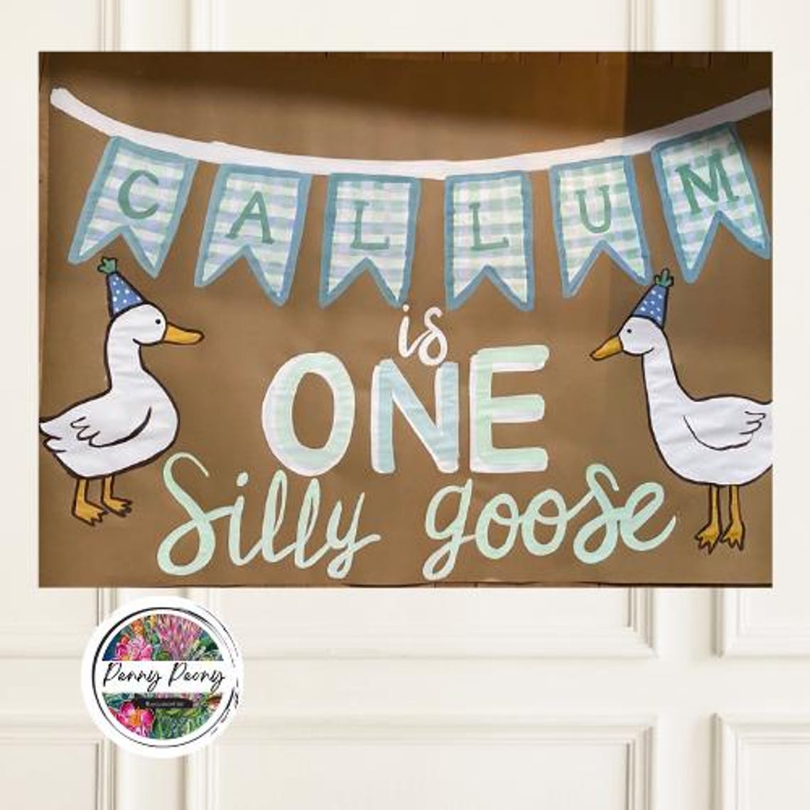 One Silly Goose, Hand Painted Banner, Kraft Paper Custom Banner ...
