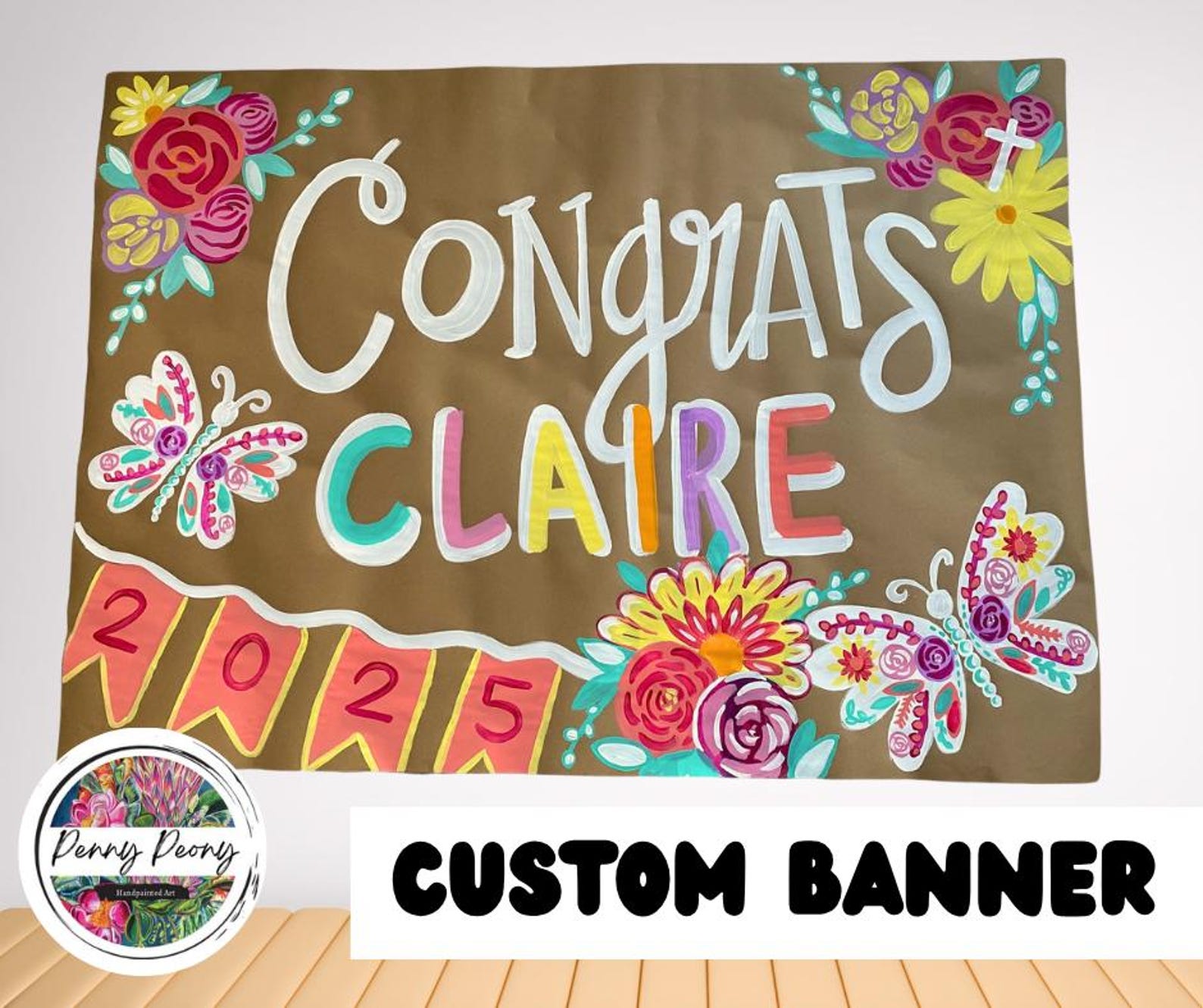 Hand Painted Banners, Kraft Paper Custom Banner Birthday, Graduation ...