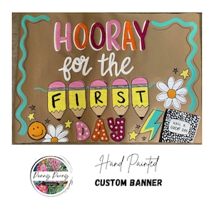 Back to School Classroom Decor Banner, Hand Painted Paper Banner ...