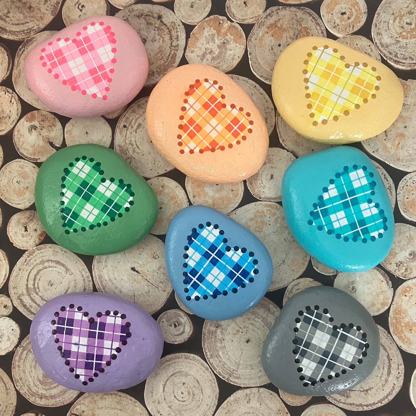 Painted Rocks, Heart Rock Painting, Painted Rocks for Garden, Heart ...