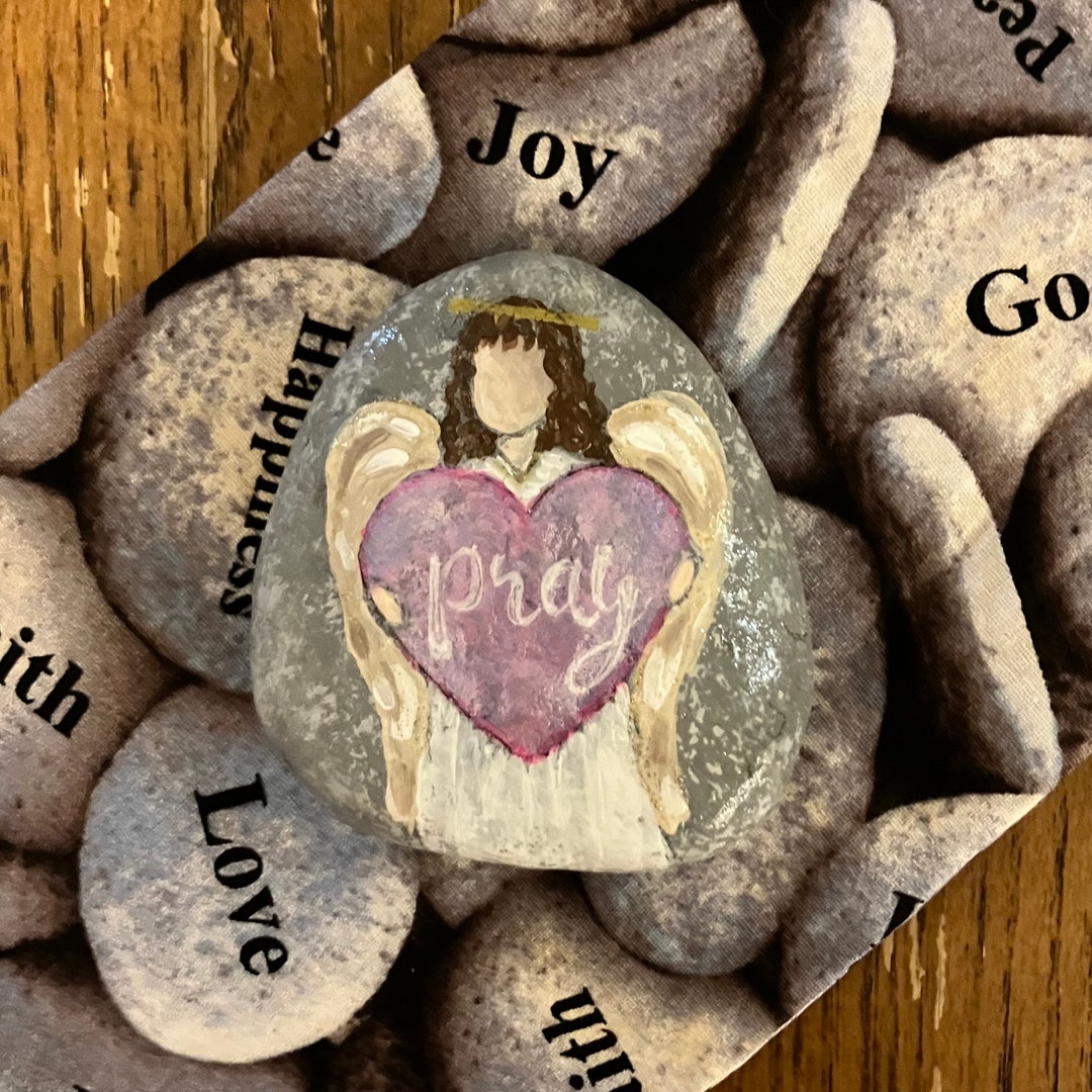Prayer Rock Angel Praying Stone Christian Painted Rock - Etsy