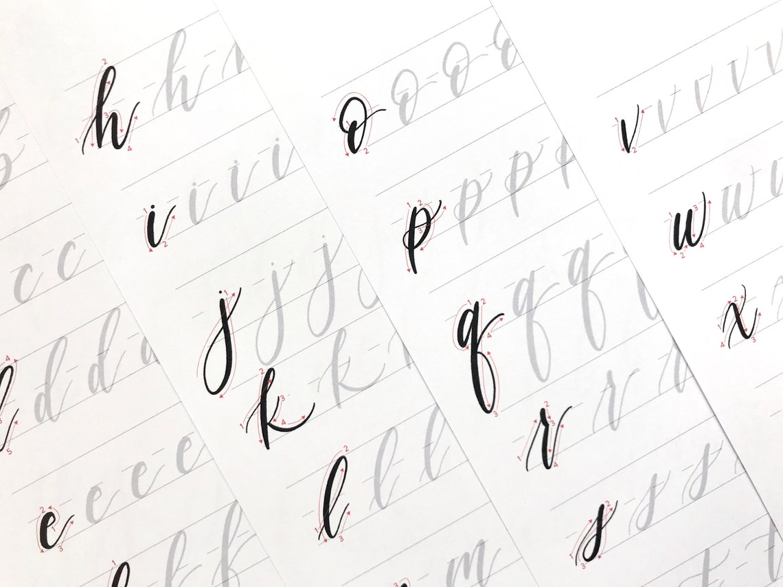 Modern Calligraphy Practice Alphabet Sheets/pointed Pen Calligraphy ...