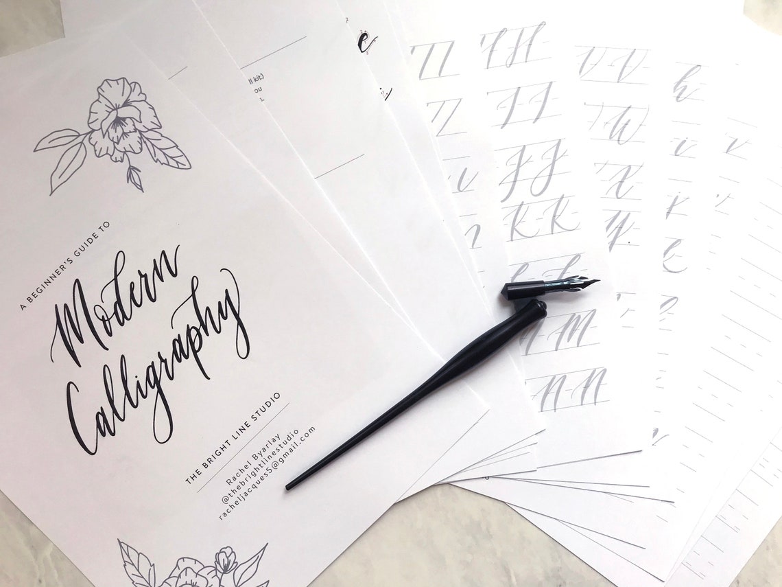 Modern Calligraphy Practice Alphabet Sheets/pointed Pen Calligraphy ...