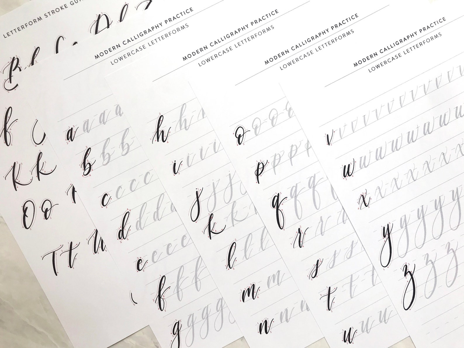 Modern Calligraphy Practice Alphabet Sheets/pointed Pen Calligraphy ...