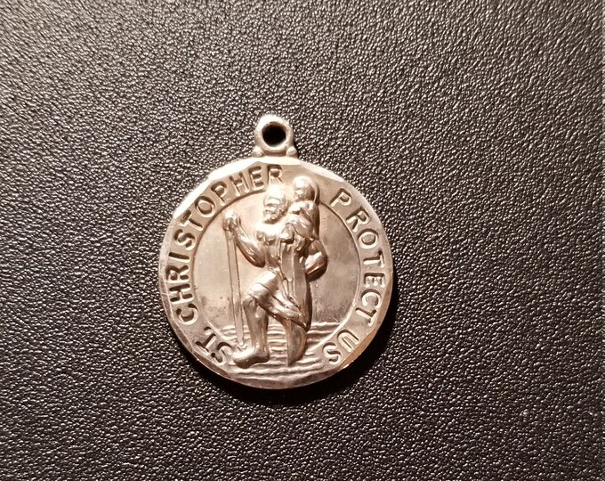 Vintage TK Sterling Silver Saint Christopher Medal/pendant, Smaller ...