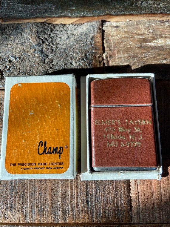 Vintage Faux Leather Champ Cigarette Lighter Advertising - Etsy