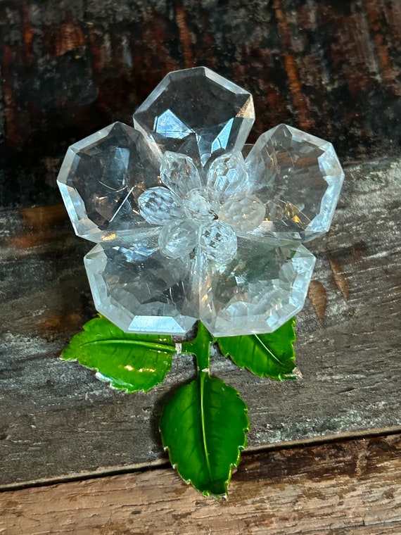 vintage lucite and enamel - Gem