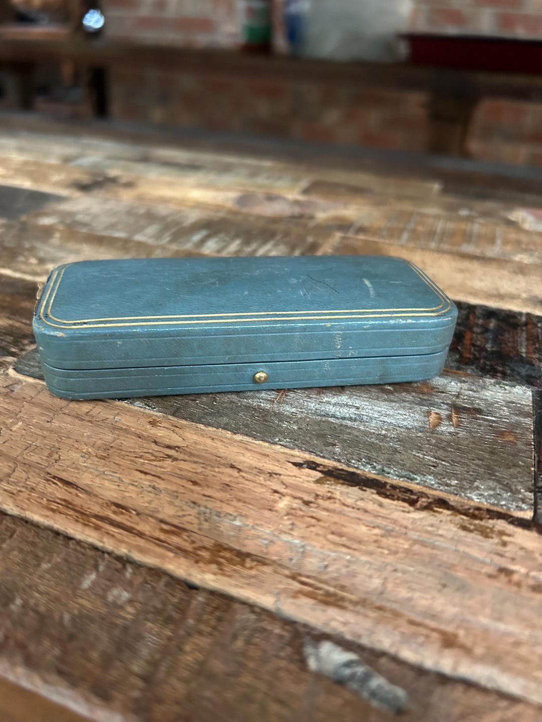 Tiffany & Co New York Antique Rectangular Push Button Blue Jewelry ...