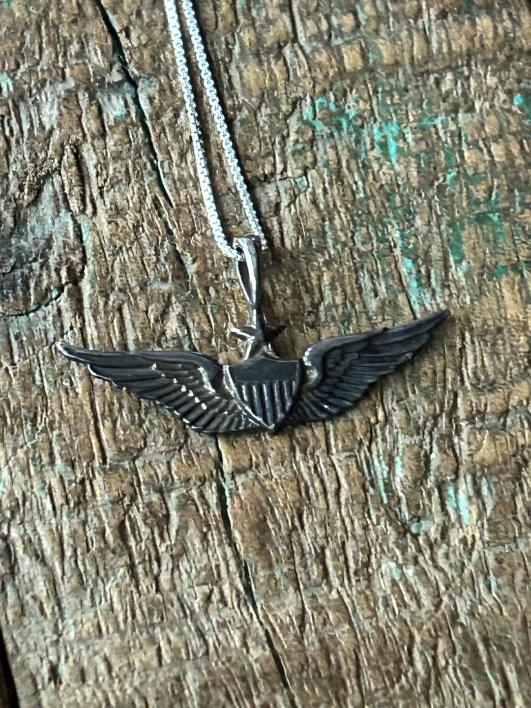 Silver? US Military Pilot Wings Pendant on 18 Inch Sterling Chain ...