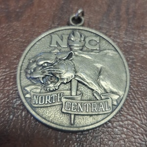 Wonderful Vintage School Medal With Panther or Wildcat, North Central ...
