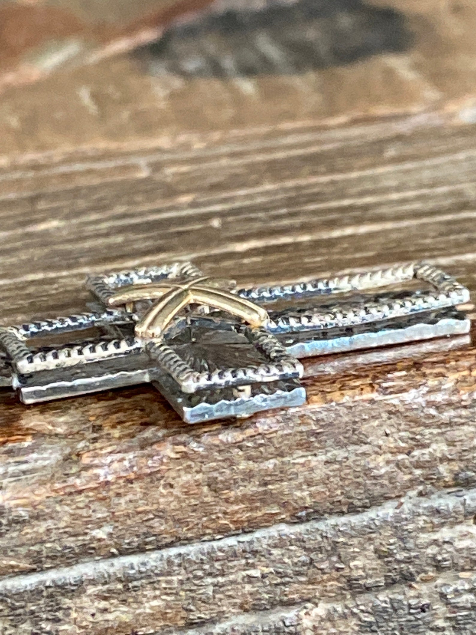 Beautiful 925 Shadow Box Cross With Diamond Cut Accents, Generous Bale ...