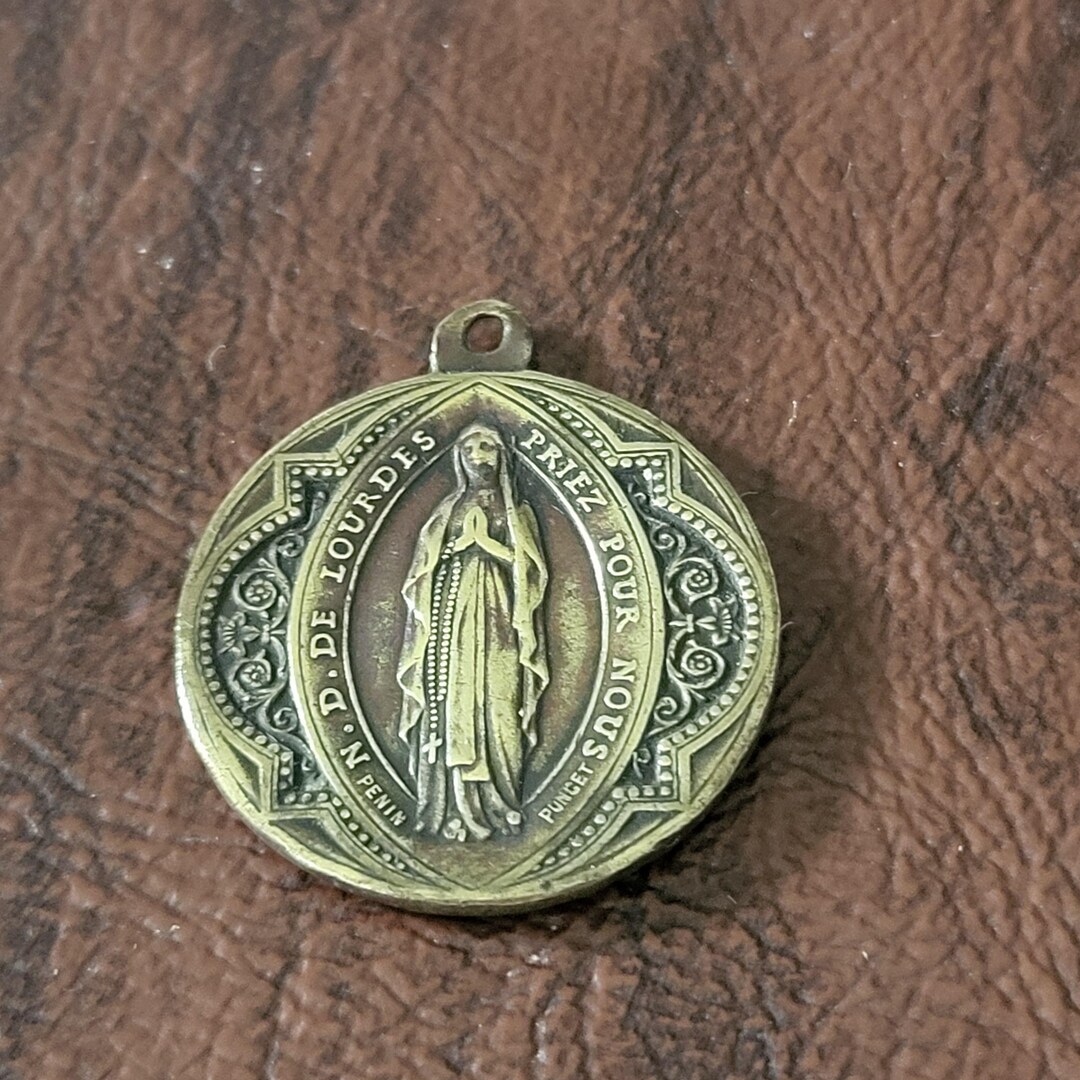 Rare Vintage French Religious Medal Signed Penin Poncet, Virgin Mary ...