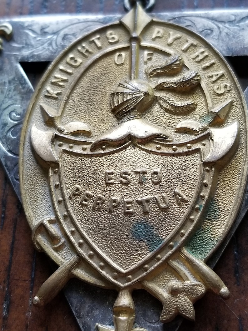 Antique Knights of Pythias Badge, Fraternal Organization Medal/pin ...