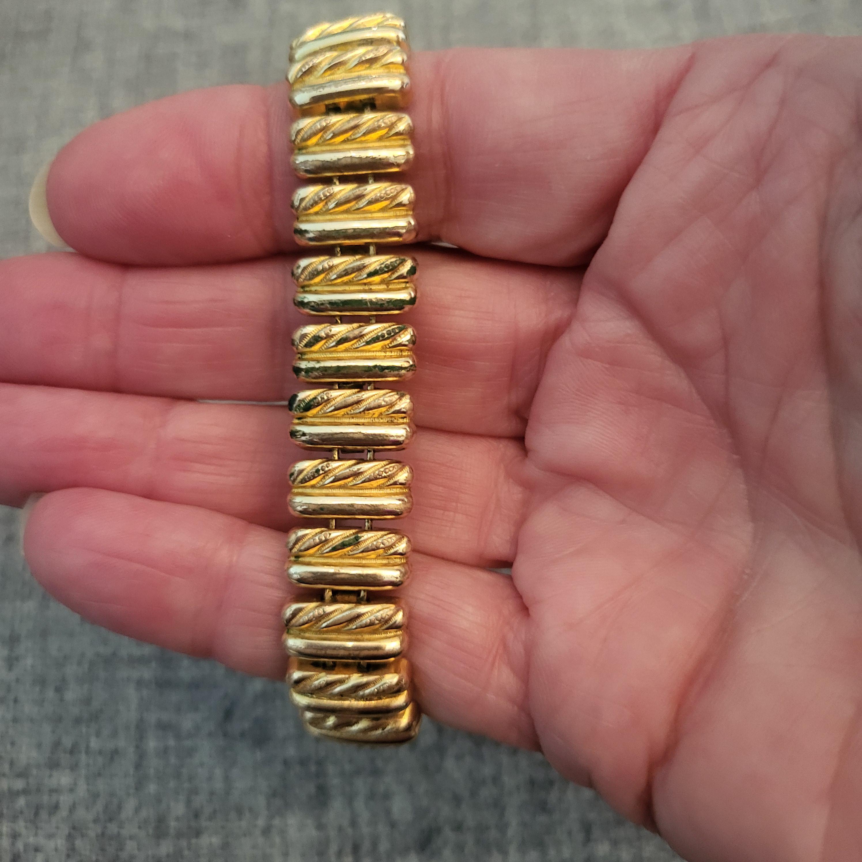 Vintage Gold Filled Expansion Bracelet Lovely Pat 1905 Stretch Link