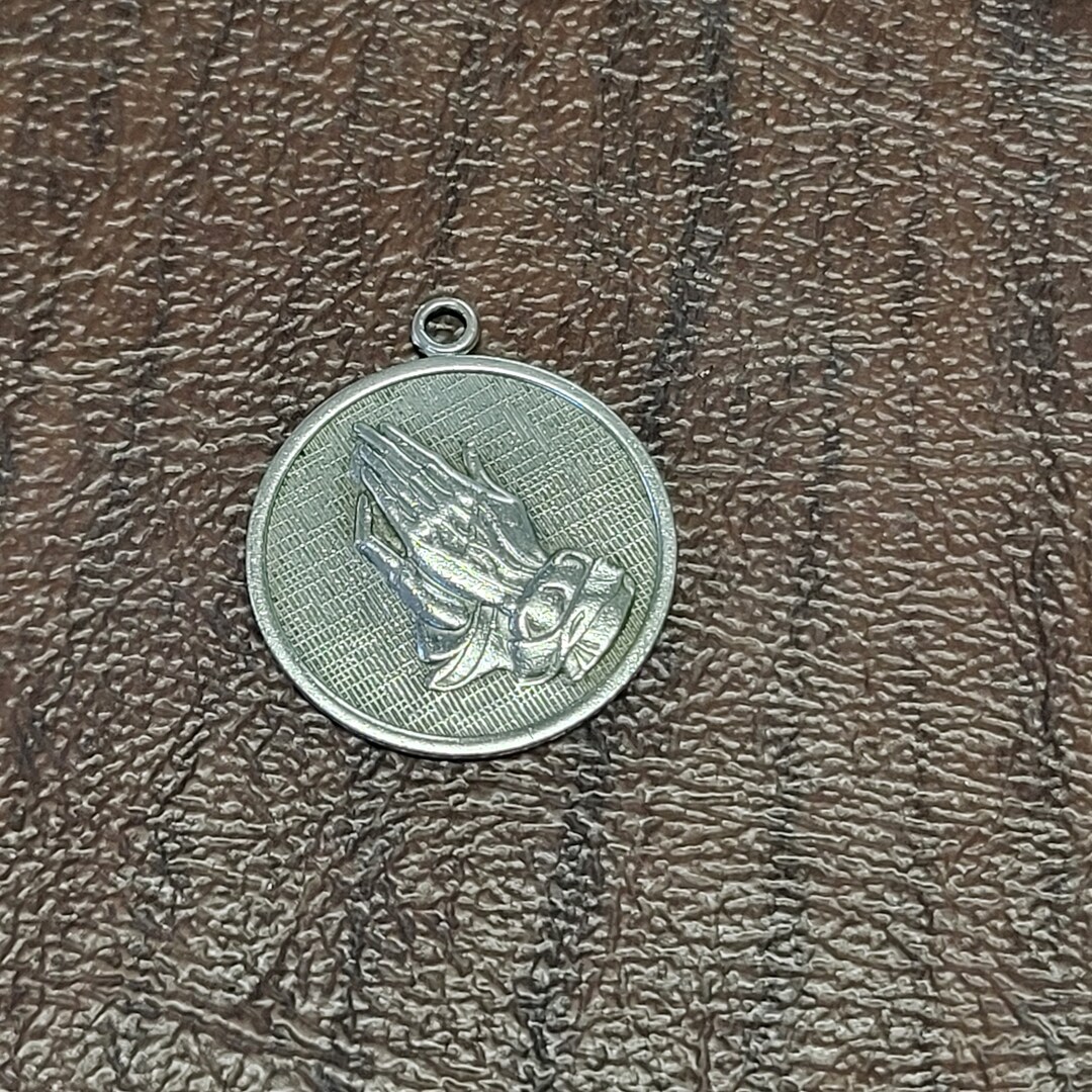 Vintage Sterling Silver Praying Hands Charm/pendant, Two-sided Charm ...