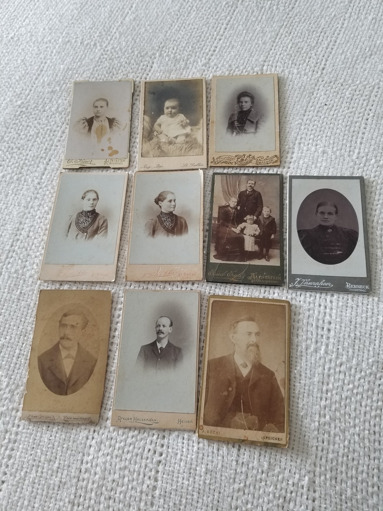 Vintage Swiss Carte De Visite CDV Photographs, Lot of 10 Antique ...