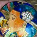 Gorgeous David Kuo Champleve Brightly Colored Enamel Pendant, Girl With ...