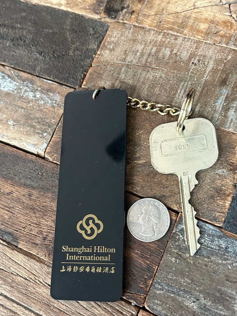 Shanghai Hilton International Vintage Room Key and Fob With Receipt ...