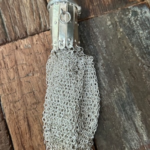 Antique Silver Gate Top Mesh/chainmail Beggars Tiny Bag/purse ...
