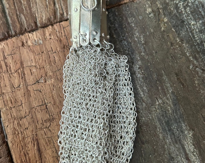Antique Silver? Gate Top Mesh/chainmail Beggar’s Tiny Bag/purse ...