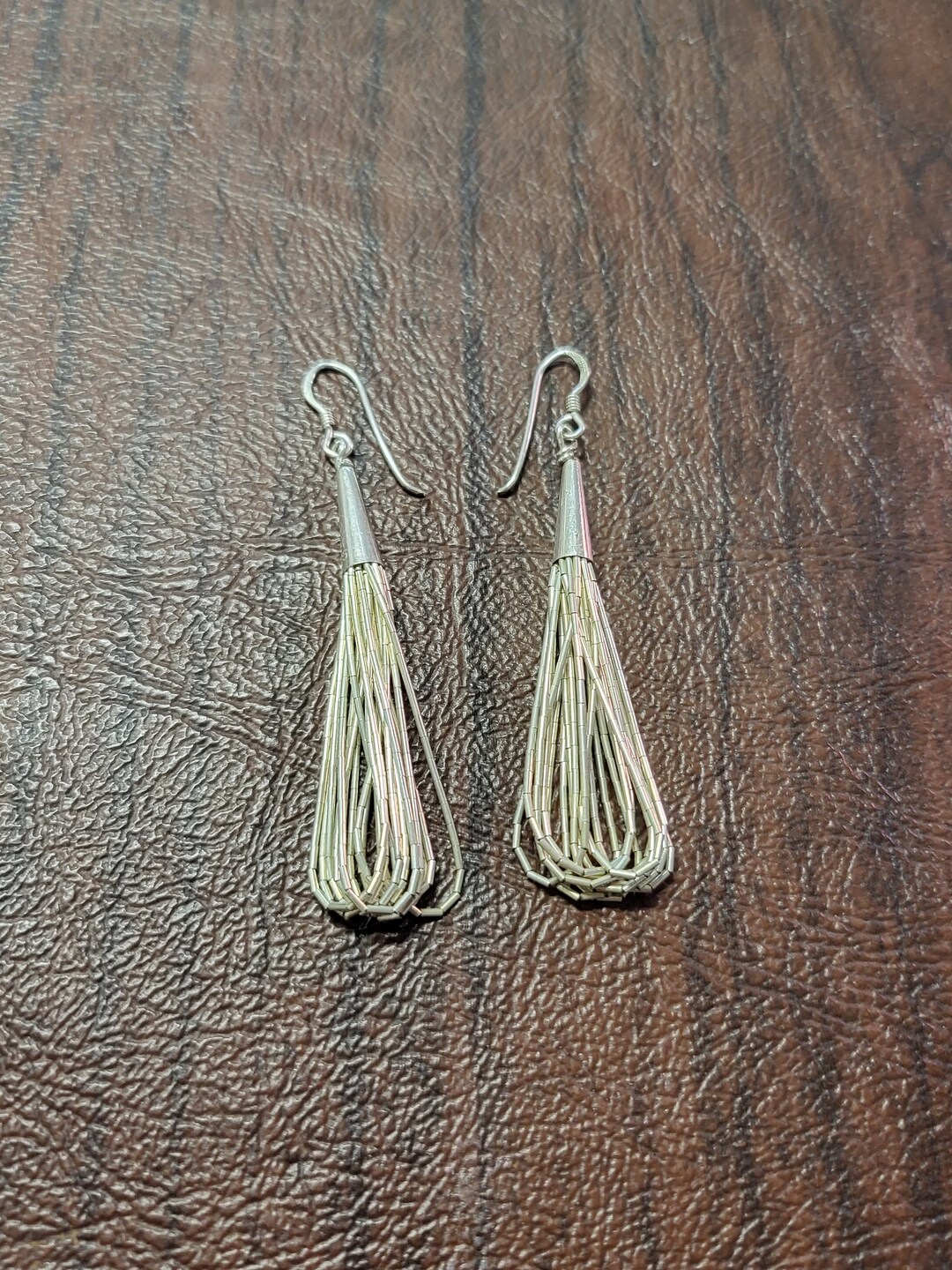 Southwestern Sterling Silver "liquid Silver" Earrings, Native American ...