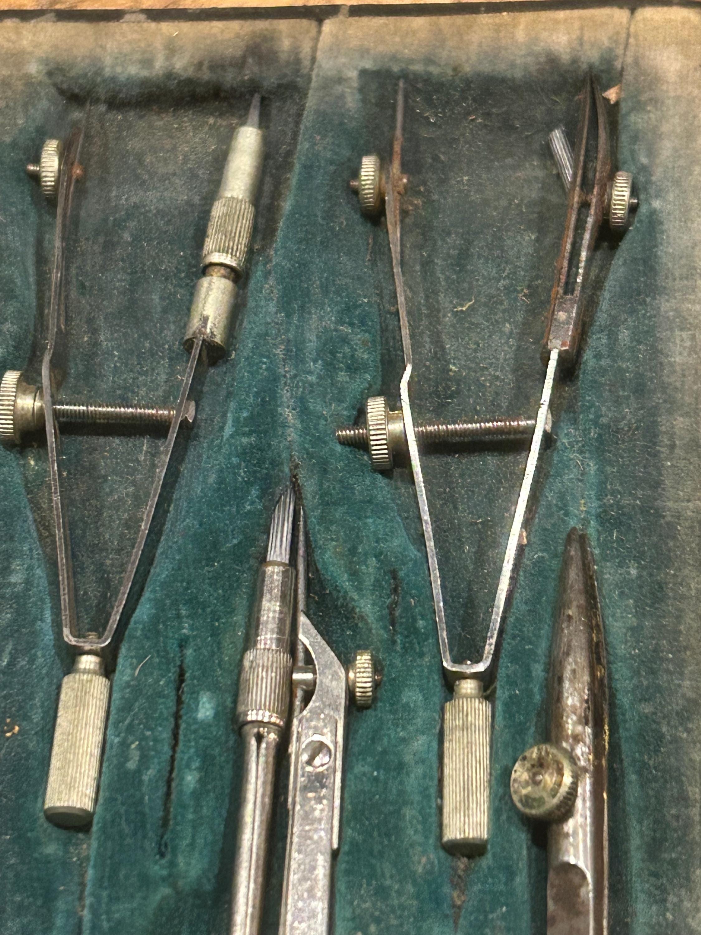 Antique Soellner Germany Drafting Tools in Original Box With Velvet ...