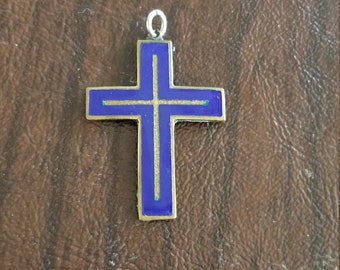 Blue Enamel Cross | Etsy