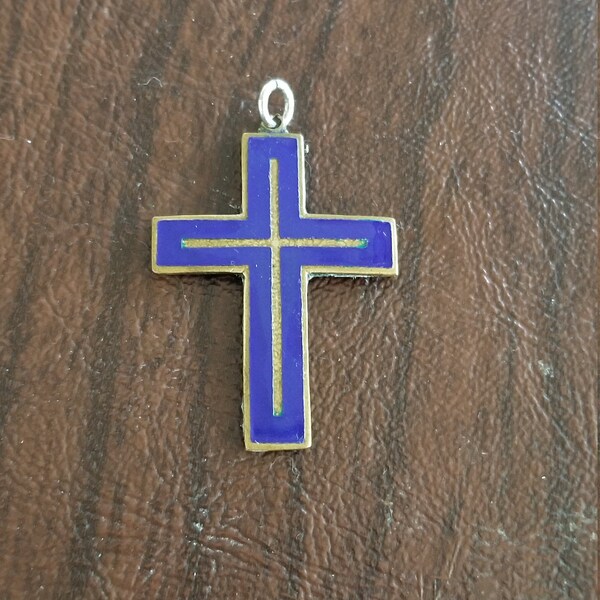 Blue Enamel Cross - Etsy