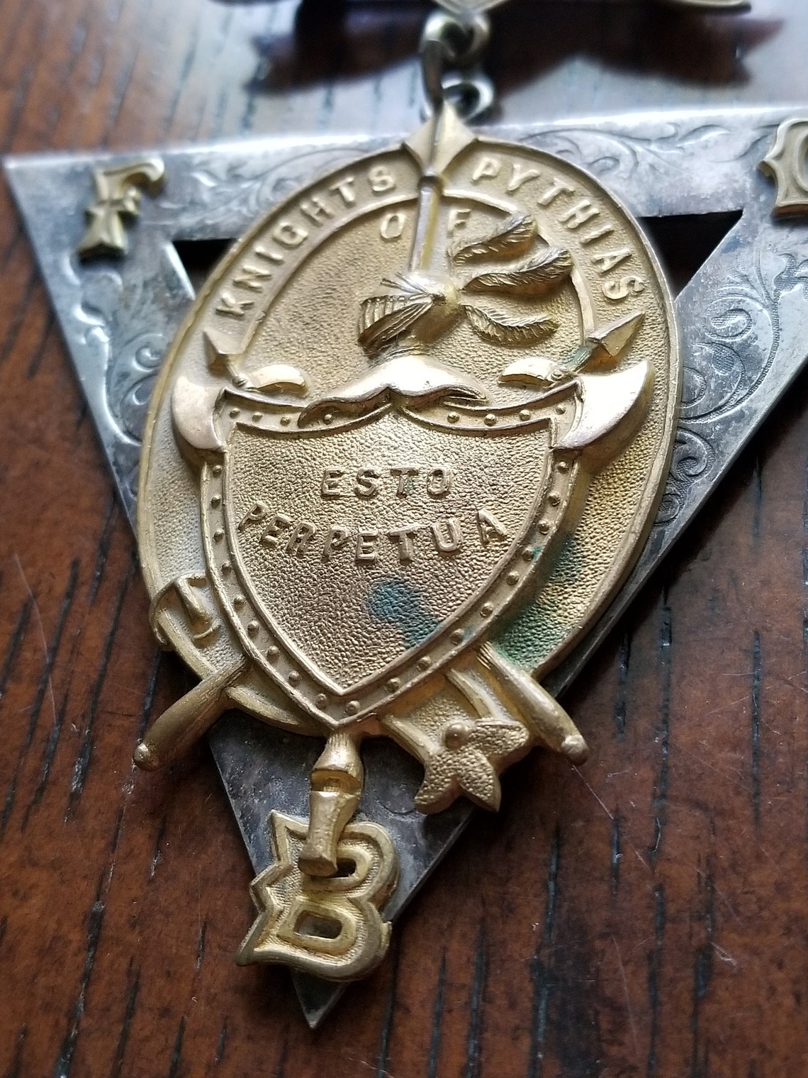 Antique Knights of Pythias Badge, Fraternal Organization Medal/pin ...