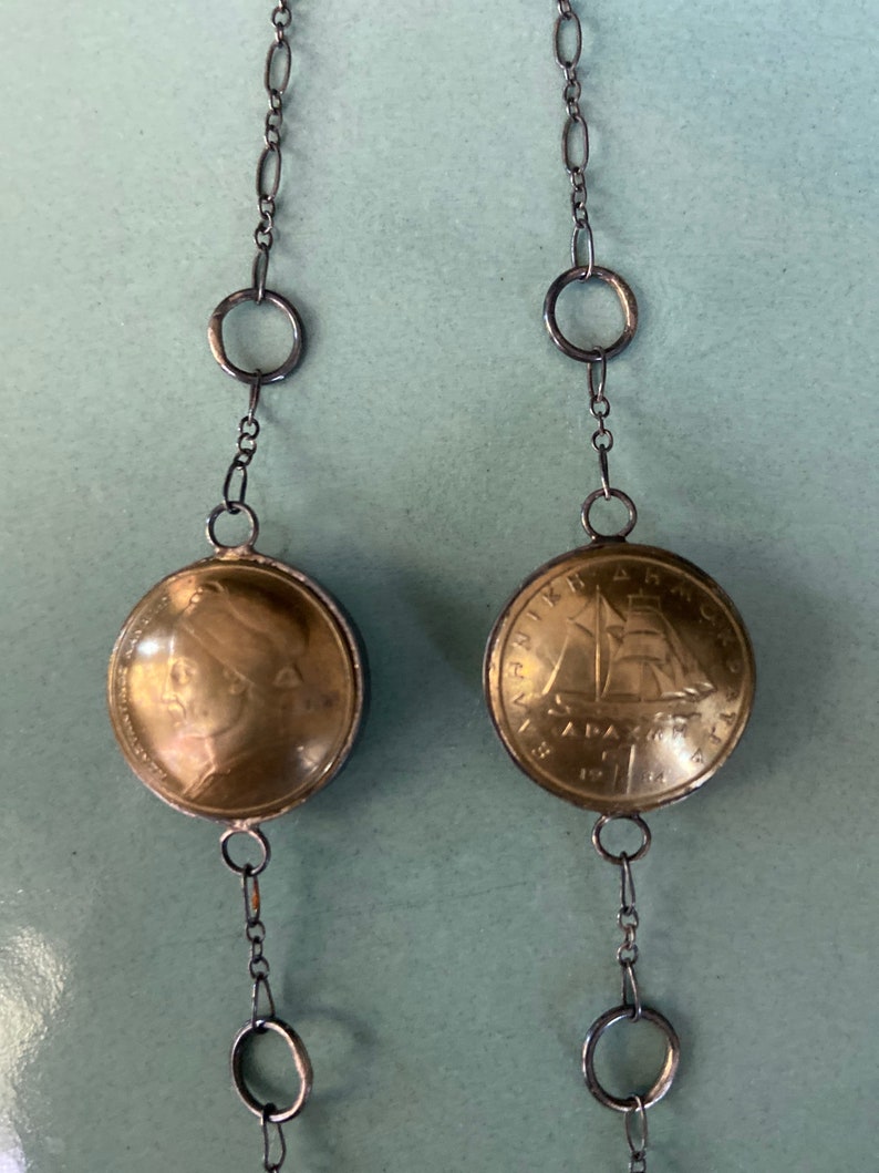 Unique Eaahnikh Ahmokpatia Greek Coin and Polynesie Francaise | Etsy