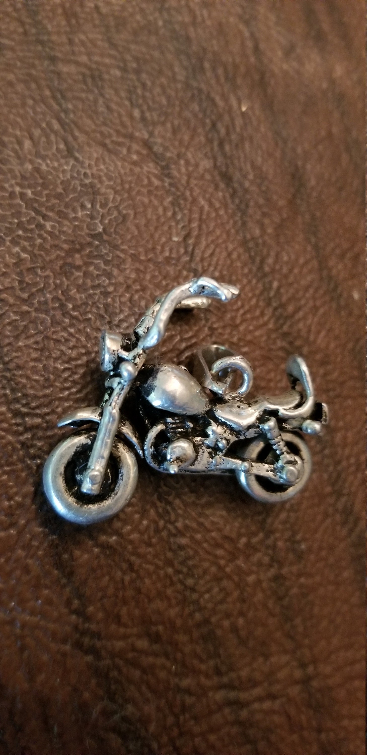 Fun Sterling Silver Motorcycle Pendant 3D Figural Motorcycle | Etsy