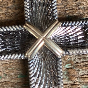 Beautiful 925 Shadow Box Cross With Diamond Cut Accents, Generous Bale ...