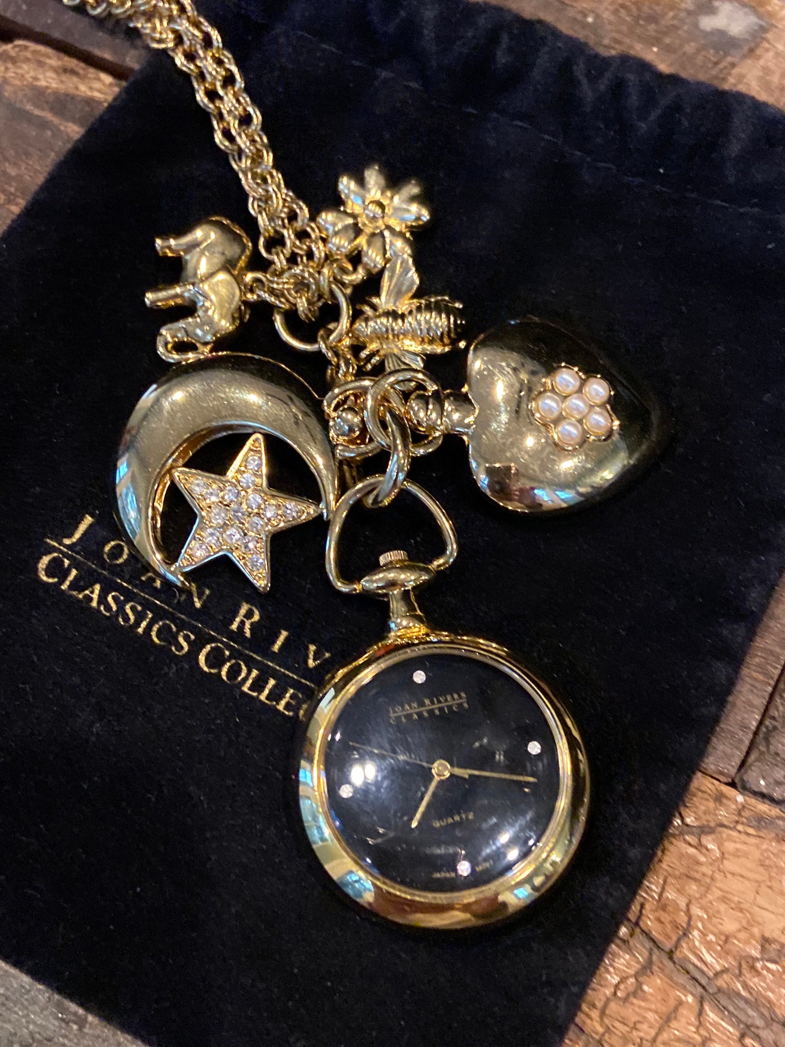 Joan Rivers Classics Collection gold tone watch necklace with | Etsy