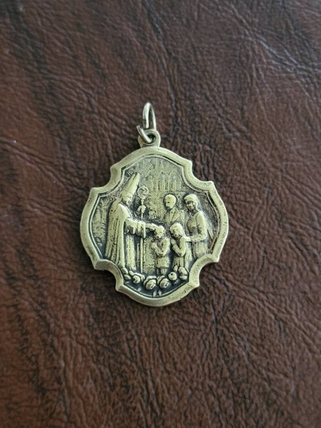 Vintage Italian Confirmation Medal, Brass Color Metal, "ricordo Della ...