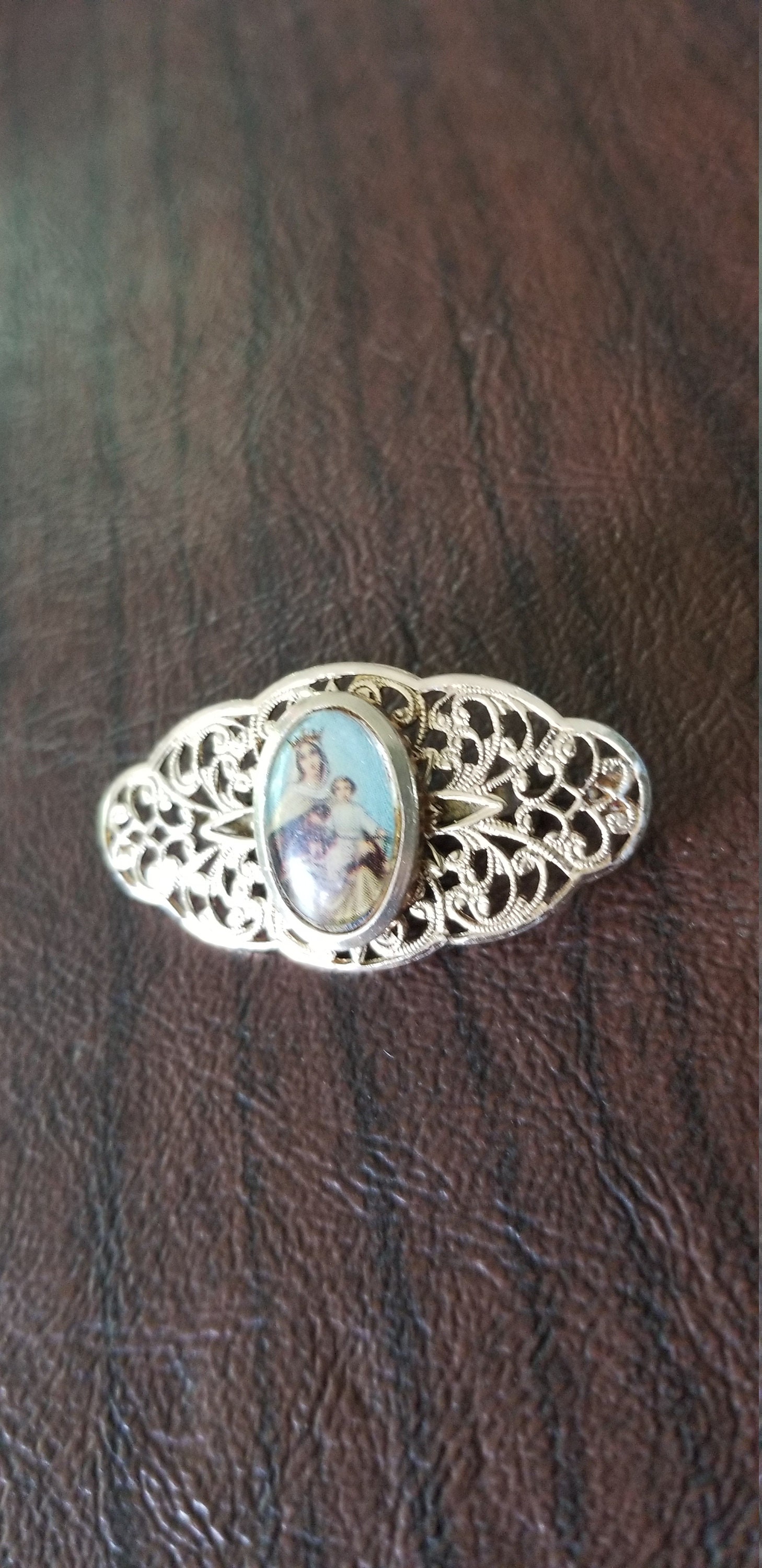 Vintage Religious Brooch Made in Western Germany Our Lady of | Etsy