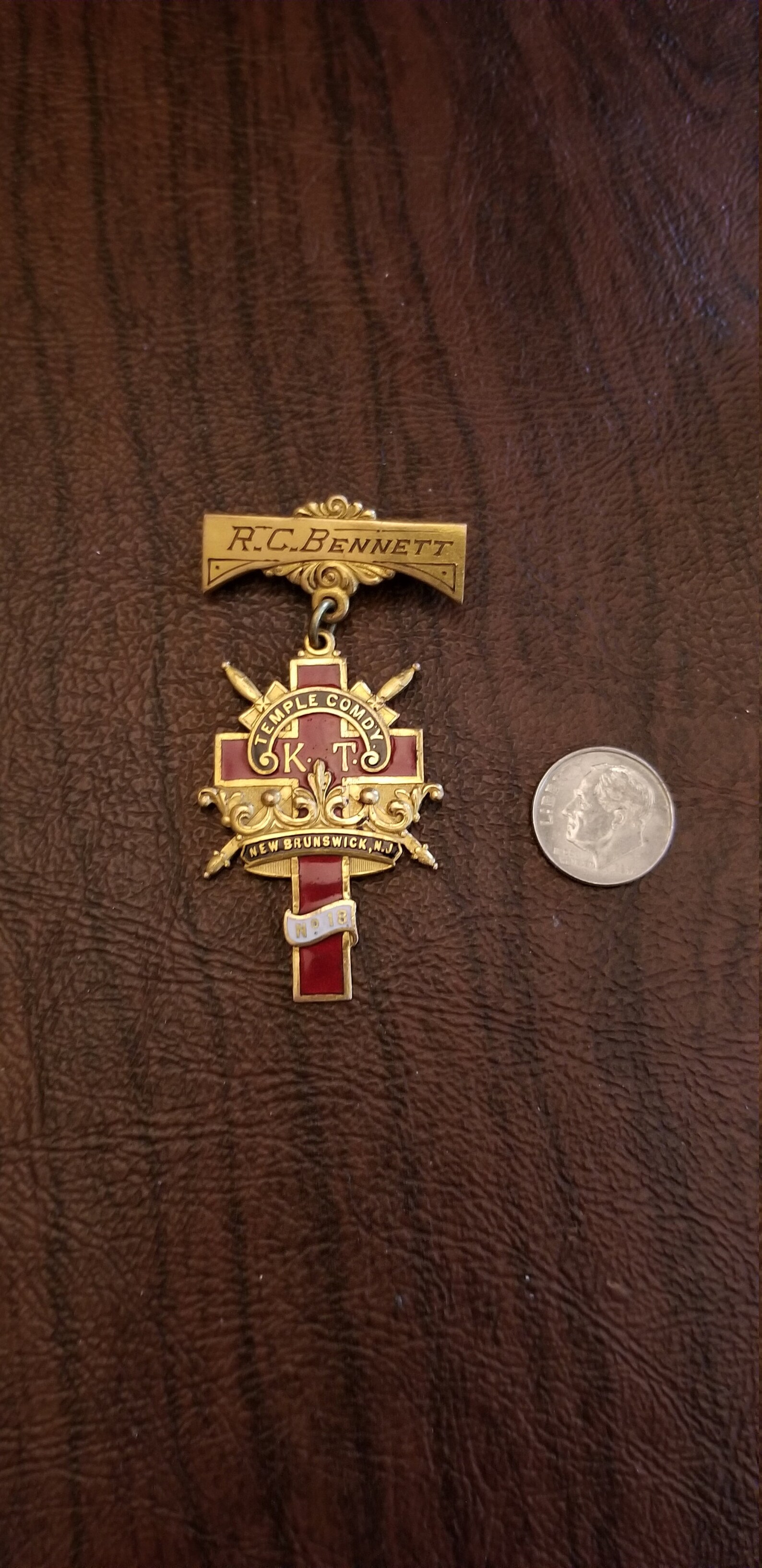 Beautiful Vintage Enameled Knights Templar Badge, New Brunswick, NJ No ...