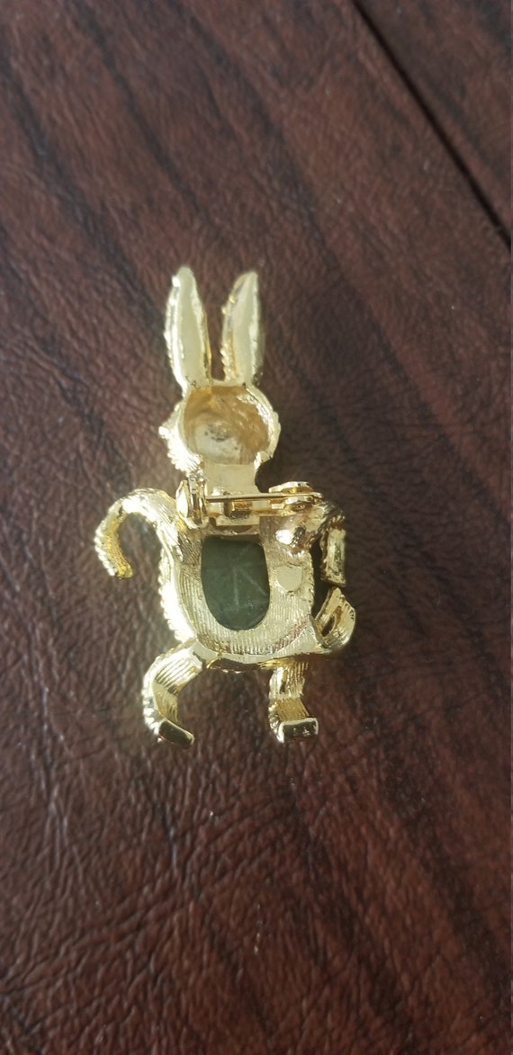 Vintage Egyptian Scarab Bunny Brooch, Unusual Rabbit … - Gem