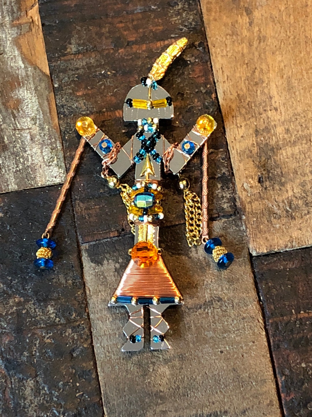 Retired Collectible Liztech Navajo Yei Signed and Dated '97 Pin/brooch ...