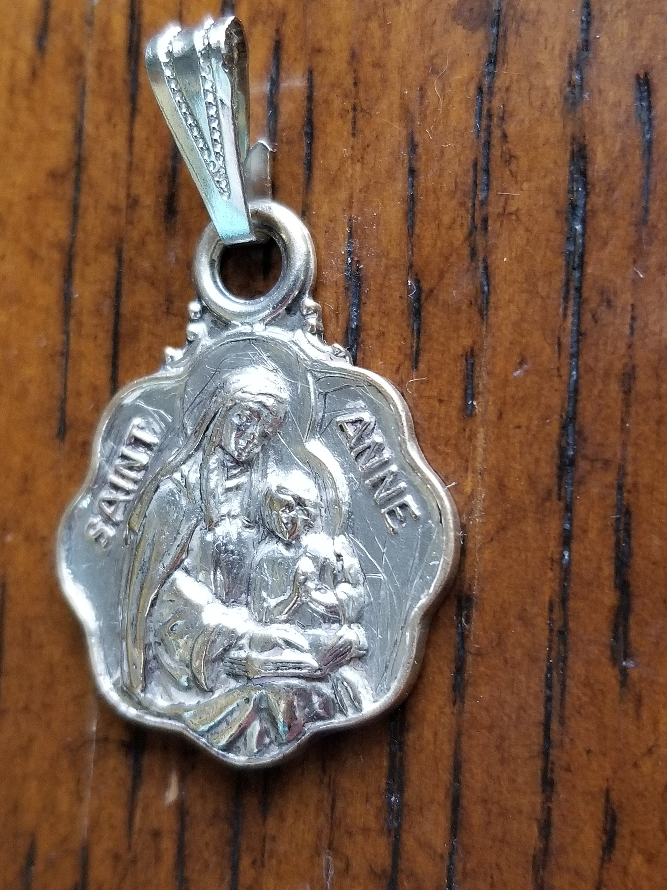 Vintage Creed St. Anne Silver Plated Medal Saint Anne & Young | Etsy