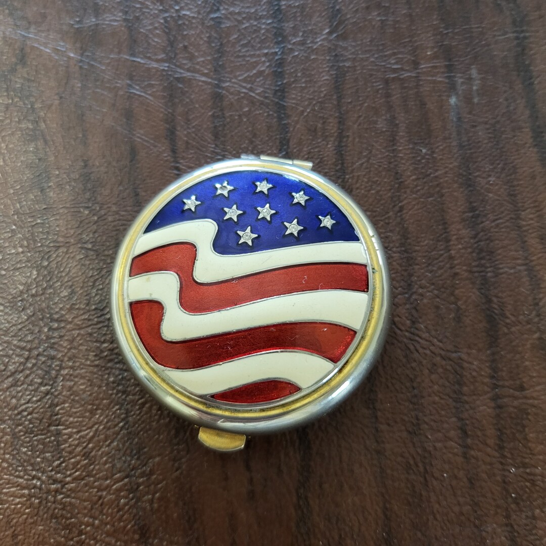 Vintage, Collectible Estee Lauder Enameled Patriotic Compact, Empty ...