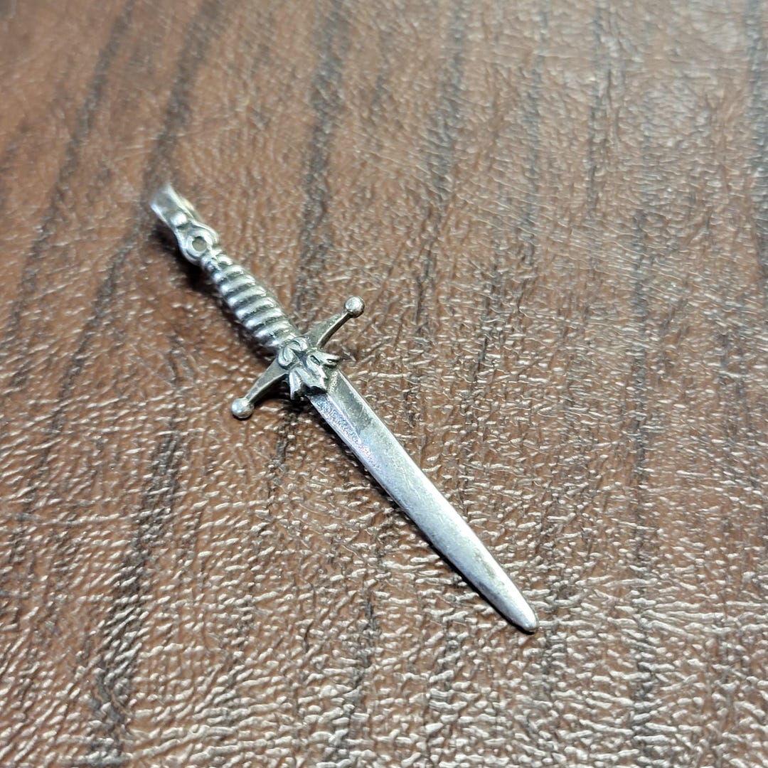 Vintage Sterling Silver Sword Pendant, 2.25 Inch Sword or Dagger ...
