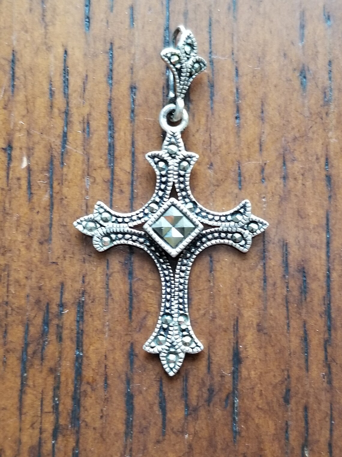 Sterling Silver and Marcasite Cross Pendant Beautiful Cross | Etsy