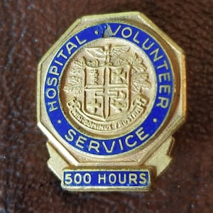 Vintage Hospital Volunteer Service Pins, Lot of 3 Pins: 500, 1,000, and ...