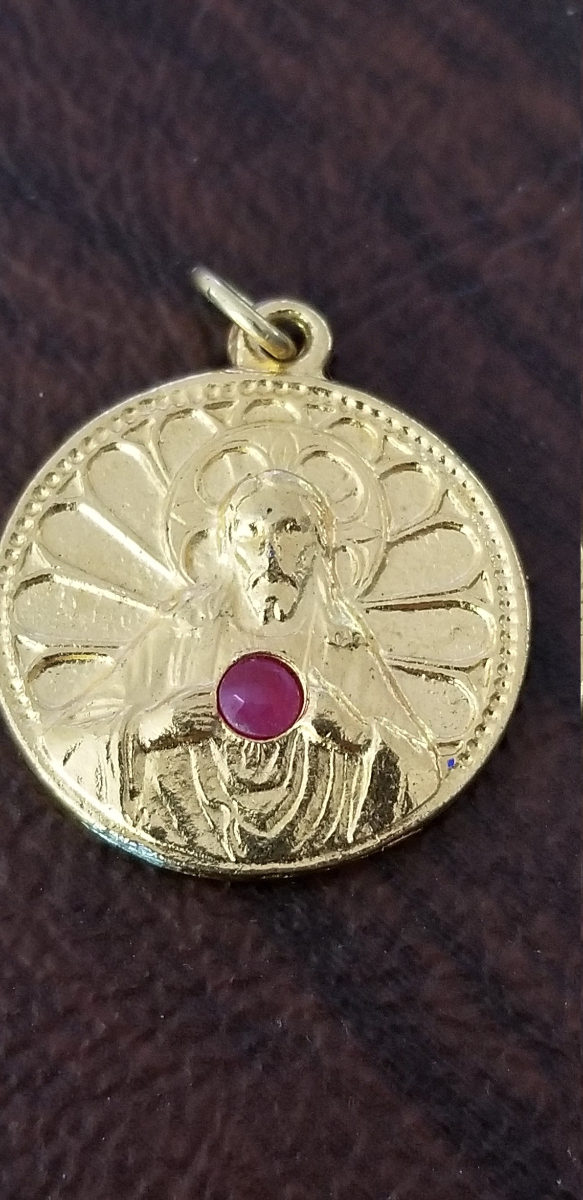 Unique Creed Gold Plated Religious Medal/pendant Sacred Heart - Etsy