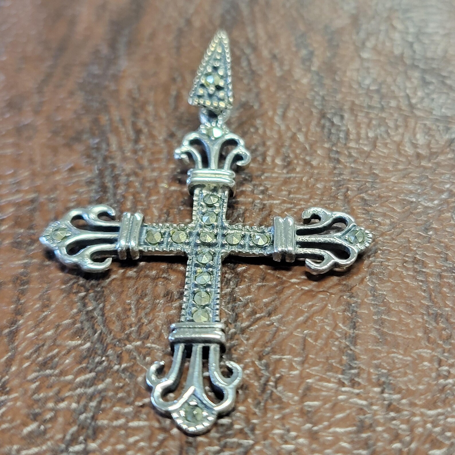 Vintage Sterling Silver and Marcasite Cross, Beautiful, Ornate Cross ...